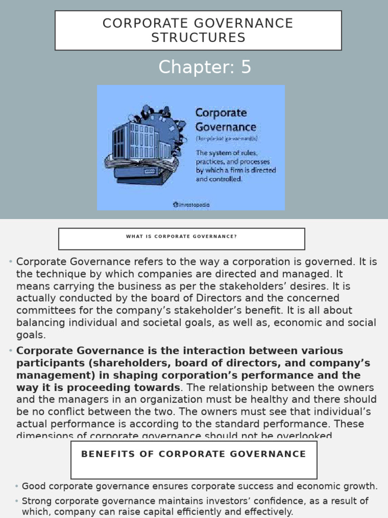 Understanding Corporate Governance Essentials | PDF | Cost Of Living ...