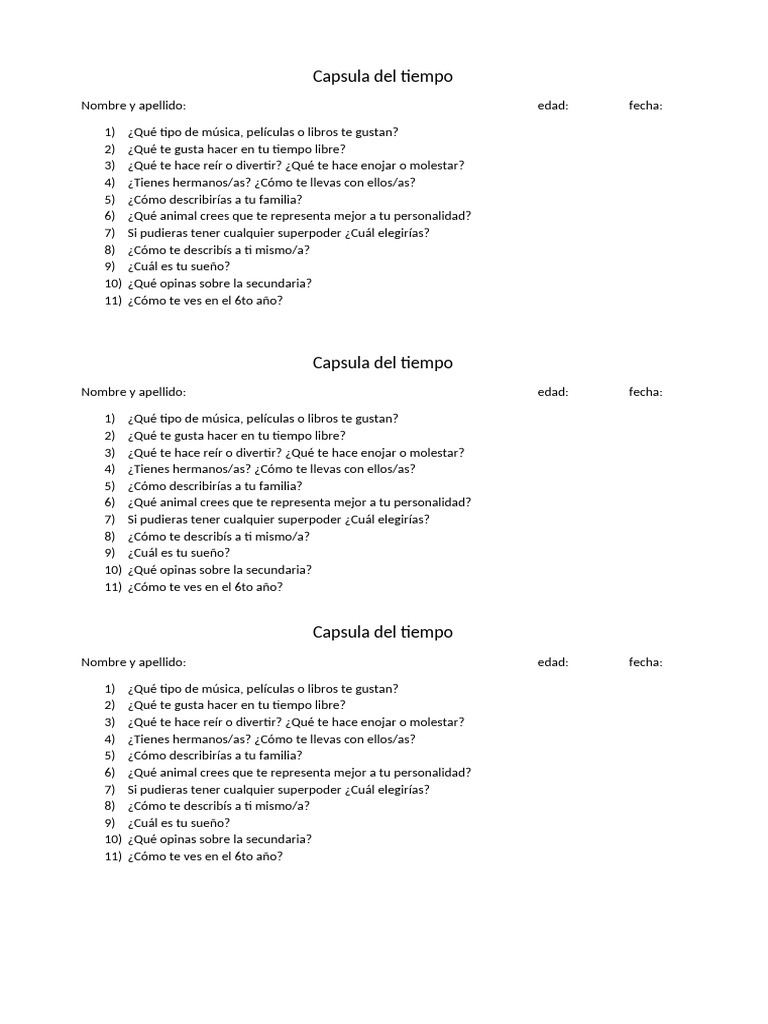 Capsula Del Tiempo | PDF