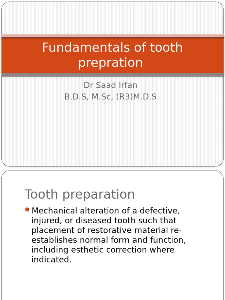 Tooth Preparation Fundamentals Explained | PDF | Tooth | Dentistry Branches