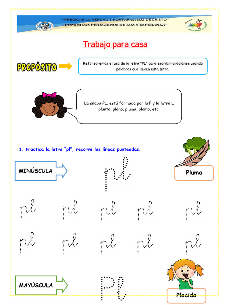 Ficha Trabadas Letra PL | PDF
