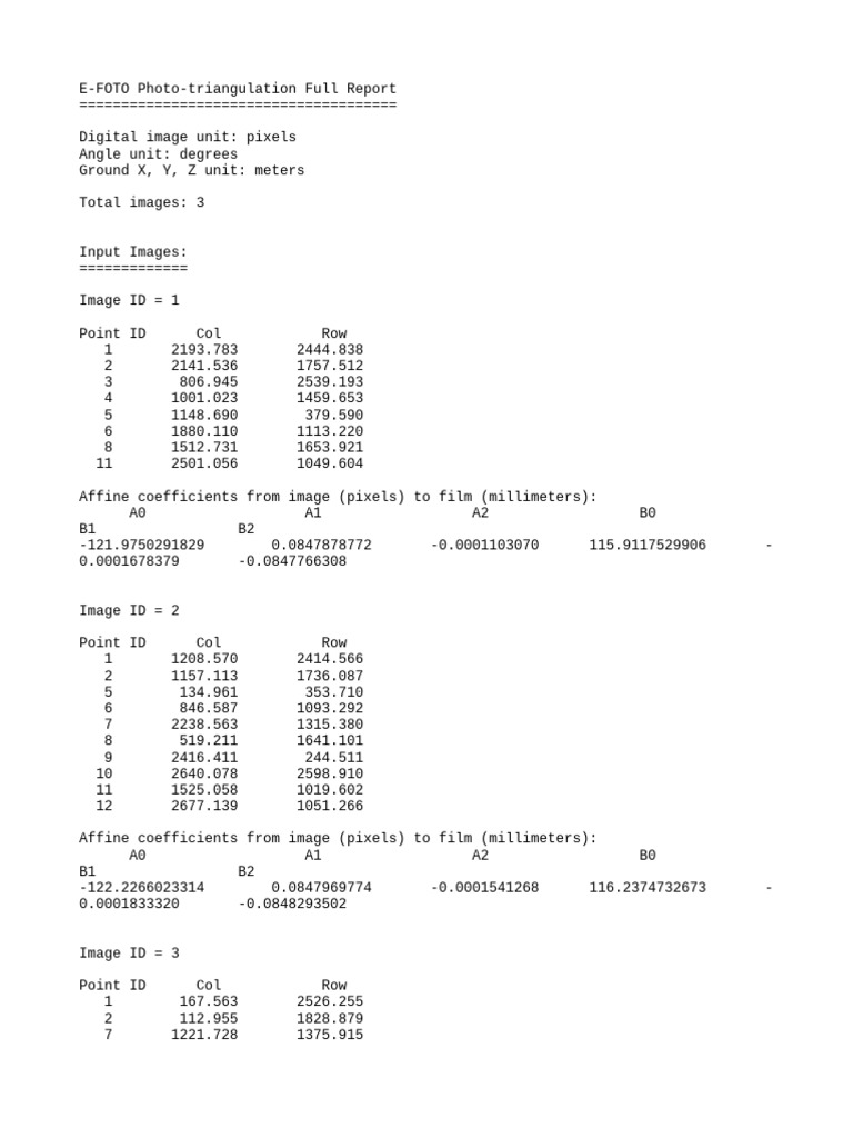 E-FOTO Photo-Triangulation Analysis | PDF | Recording | Computer Vision