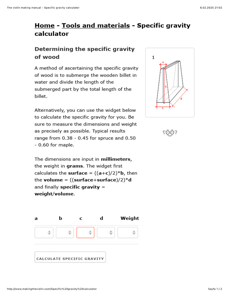 5) Specific Gravity Calculator | PDF | Wood | Quantity