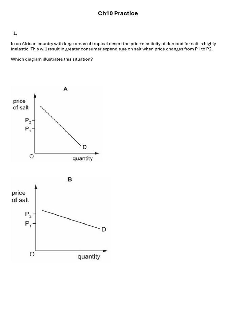 Extra Ch10 Practice | PDF | Price Elasticity Of Demand | Elasticity ...