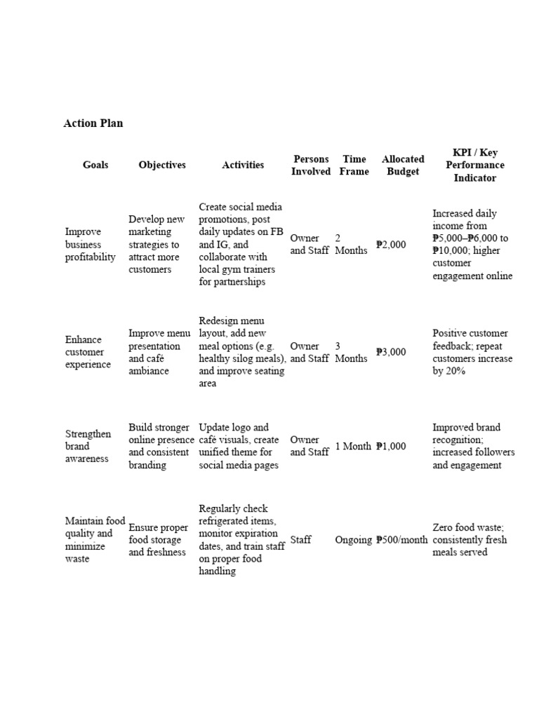 Action Plan | PDF | Business