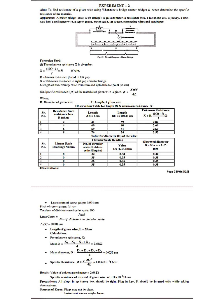 Physics Practicals | PDF
