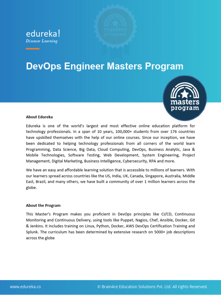 DevOps Engineer Masters Program Overview | PDF | Microsoft Azure | Linux