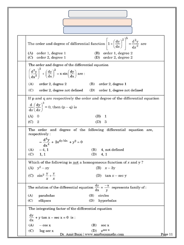 Class Xii Maths Cbse 2024-25 All Regions Questions (With Answers) Based ...
