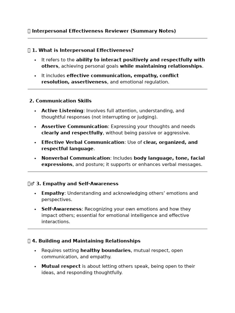 Interpersonal Effectiveness Guide | PDF | Communication | Empathy