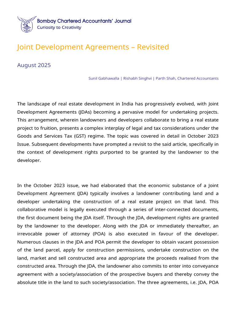 Joint Development Agreement | PDF | Taxes | Tax Exemption