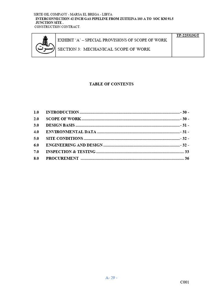 42-Inch Gas Pipeline Construction Scope | PDF | Pipe (Fluid Conveyance ...
