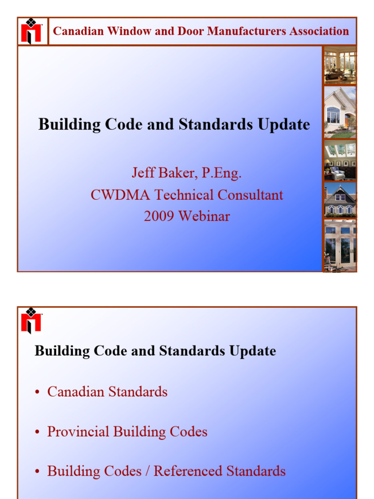 2009 CWDMA Webinar - Building Code and Standards | PDF | Provinces And ...