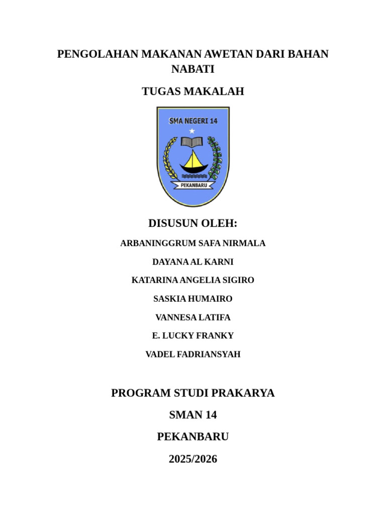 Pengolahan Makanan Awetan Nabati | PDF