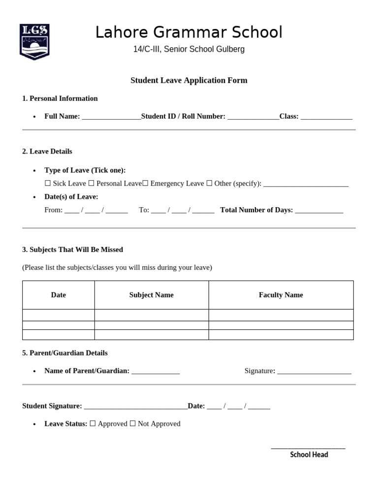 Leave Form.1 | PDF