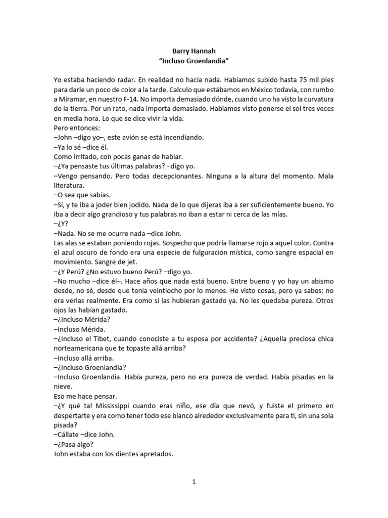 48 - Barry Hannah - Incluso Groenlandia | PDF