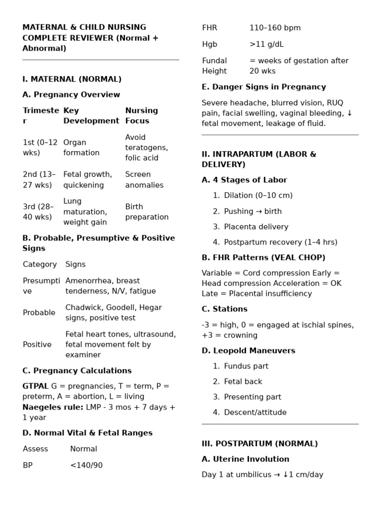 MATERNAL | PDF | Childbirth | Pregnancy