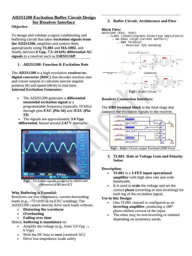 AD2S1200 Excitation Buffer Circuit Design For Resolver Interface | PDF ...
