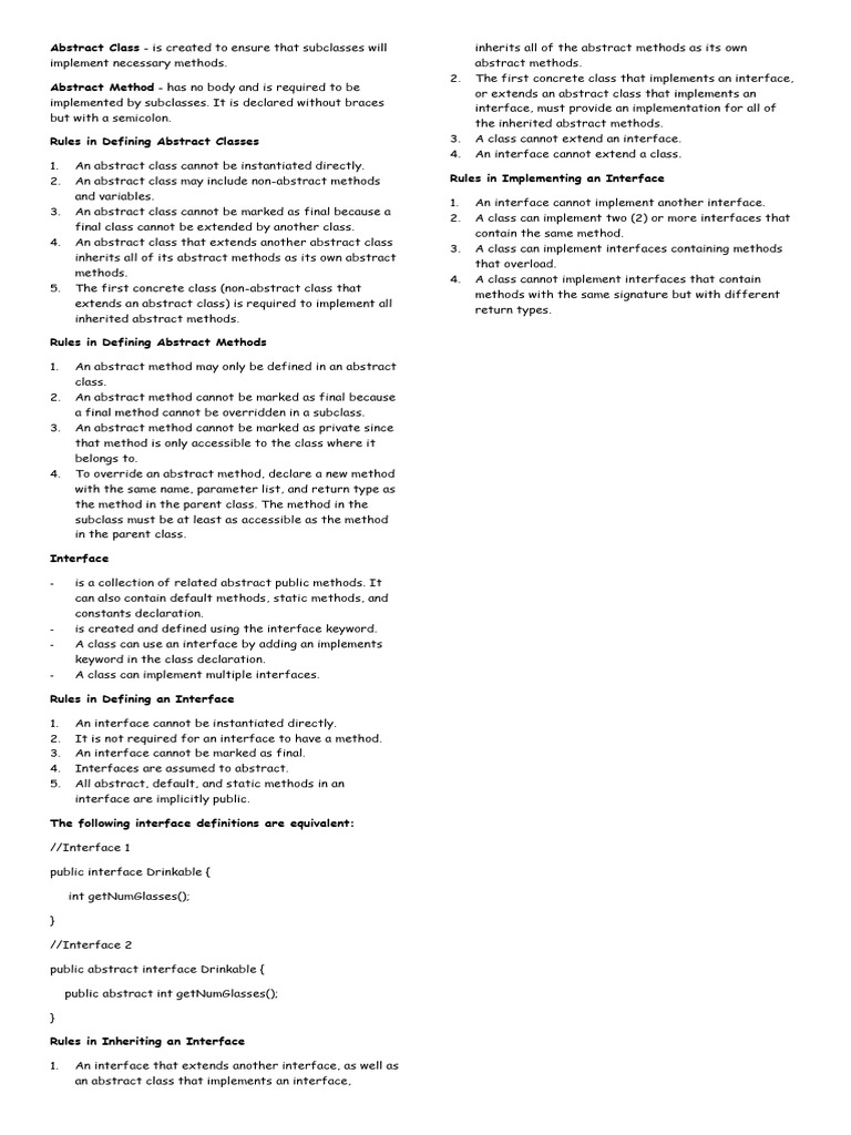1 Oop Dsa Reviewer | PDF | Method (Computer Programming) | Class ...