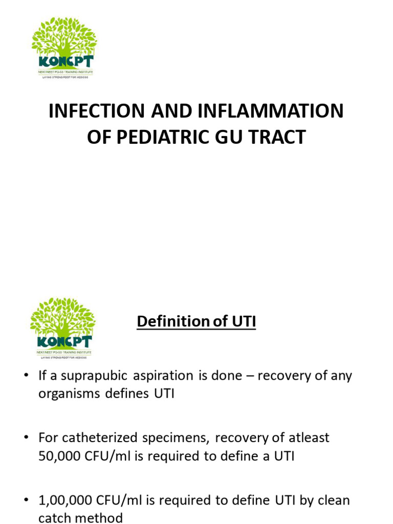 Infection and Inflammation of Pediatric Gu Tract | PDF | Urinary Tract ...