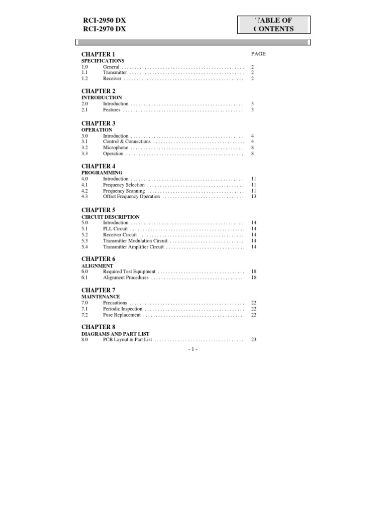 RCI 2950DX 2970DX Service Manual | PDF | Frequency Modulation | Transmitter