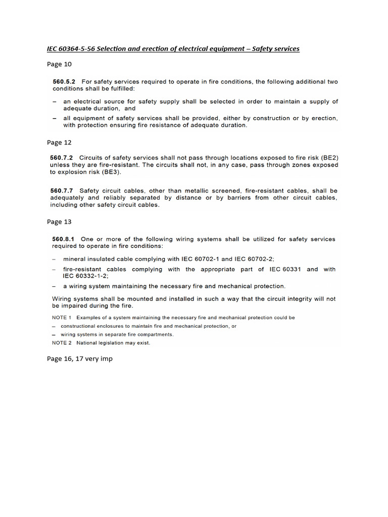 Safety Services - IEC 60364-5-56 | PDF