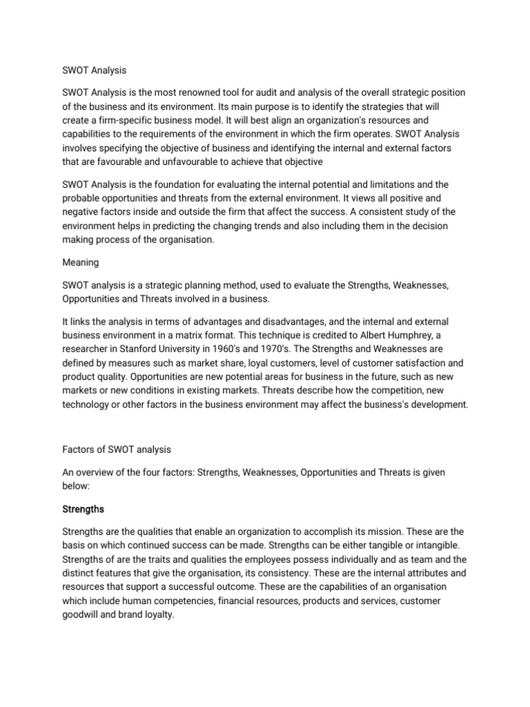 SWOT Analysis-WPS Office | PDF | Swot Analysis | Business