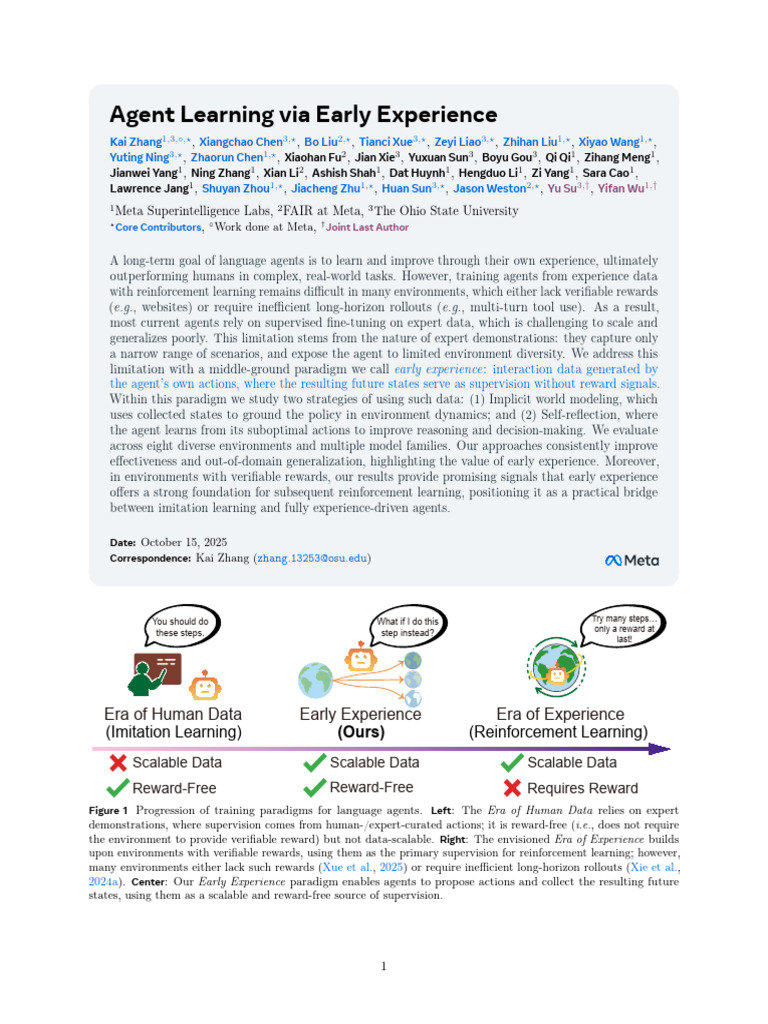 Agent Learning Via Early Experience | PDF | Artificial Intelligence ...