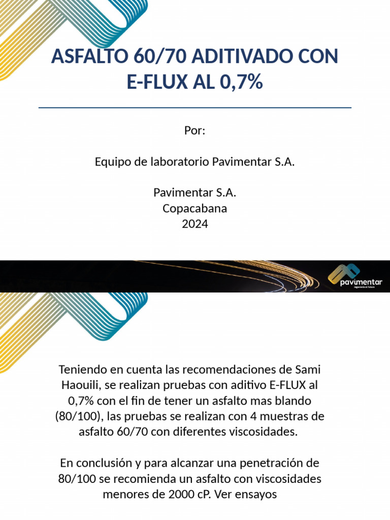 Aditivación de Asfalto 60/70 con E-Flux | PDF | Viscosidad ...