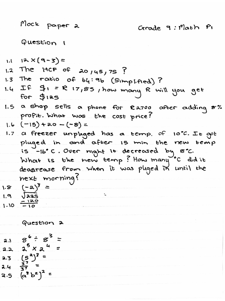 Mock Paper 2 For Paper 1 | PDF