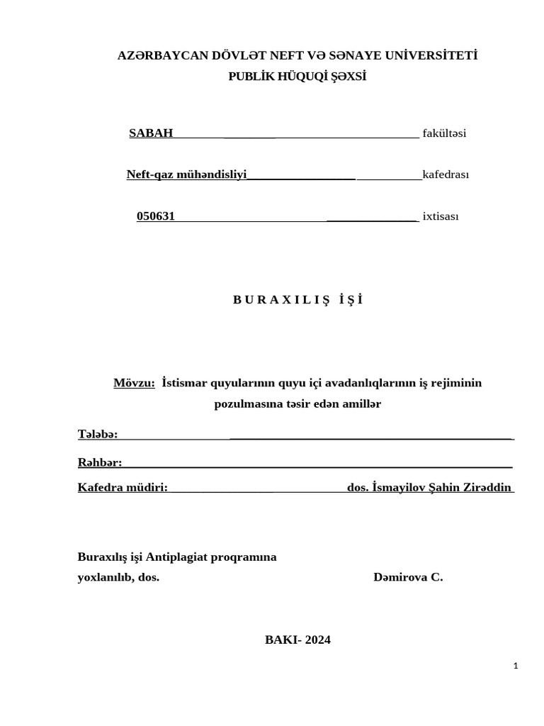 Neft VƏ Qaz Quyularında Quyuiçi Avadanlıqlar - 17 - 05 - 2024 | PDF