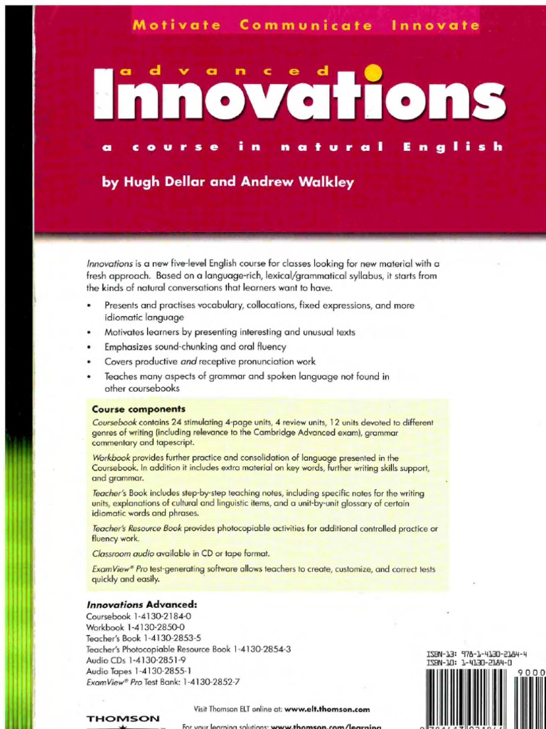 Innovations Advanced Learner's Book | PDF