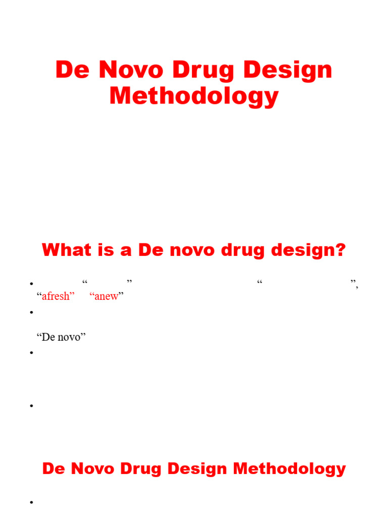 De Novo Drug Design Methodology | PDF | Drug Design | Biology