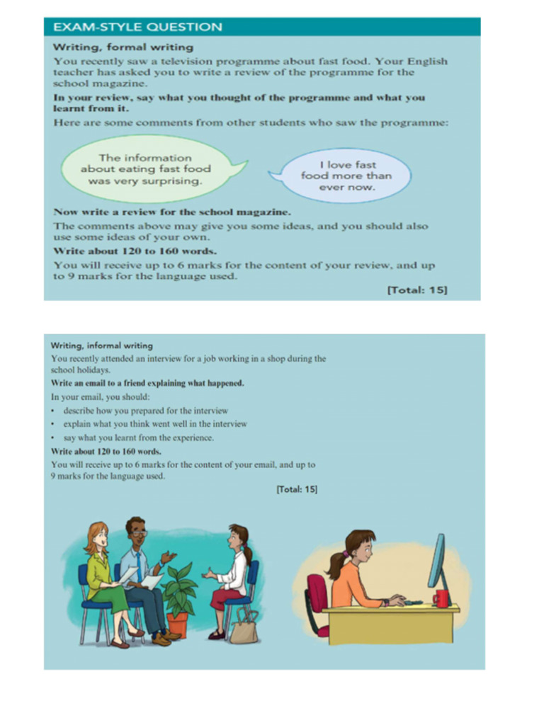 All Writing Tasks Eng Coursebook | PDF