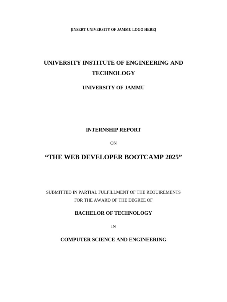 Web Developer Bootcamp Report UIET | PDF | Web Development | Java Script