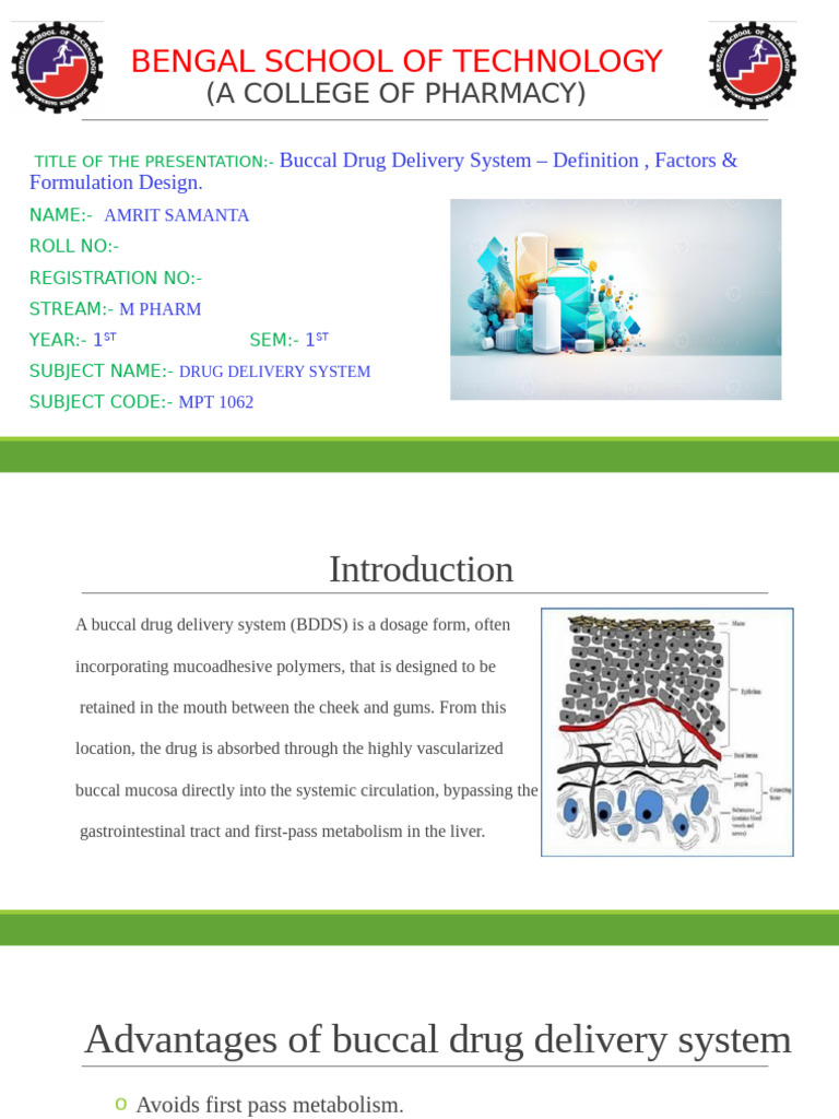 Buccal Drug Delivery System Overview | PDF | Pharmaceutical Sciences ...