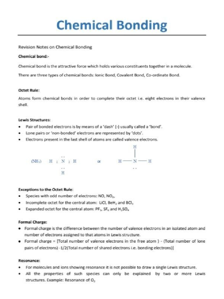 Chemical Bonding | PDF