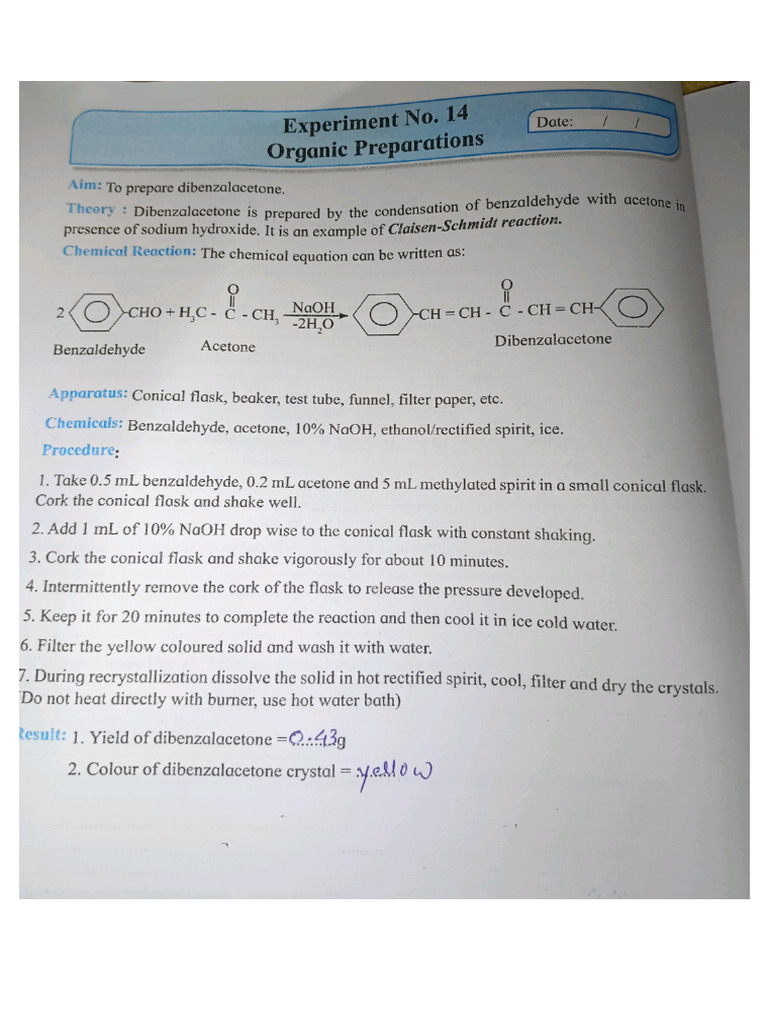 Chemistry Experiment Class 12 | PDF