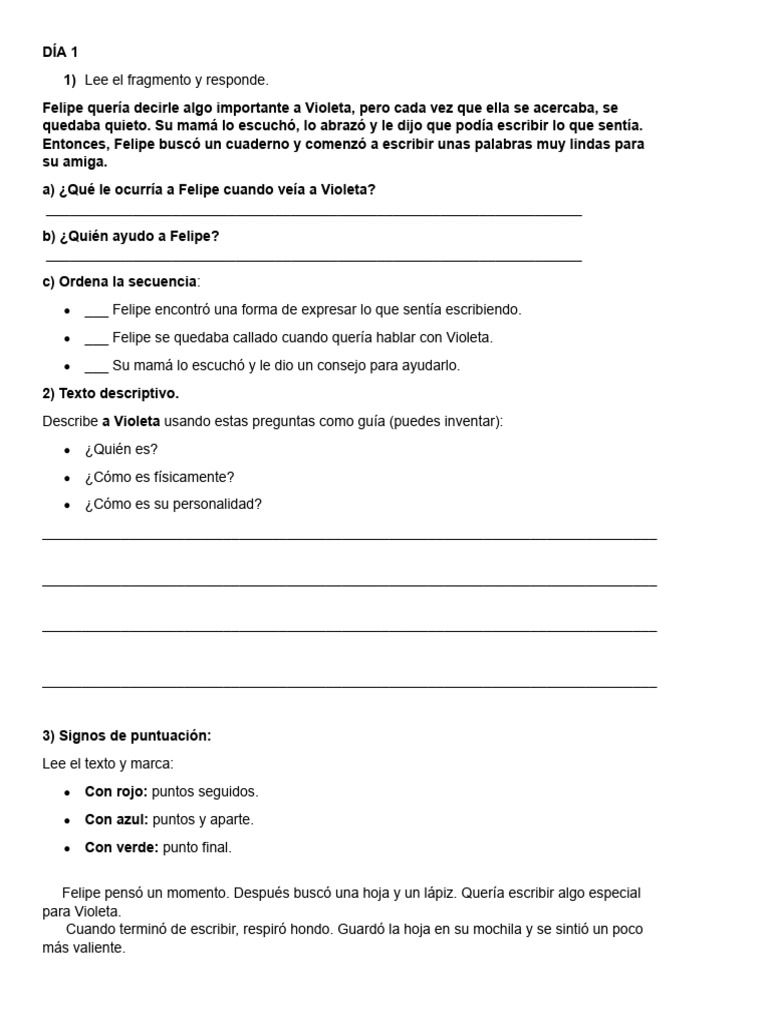 Tarea Del Hogar. Semana 17 de Noviembre. Repaso Para La Evaluación ...