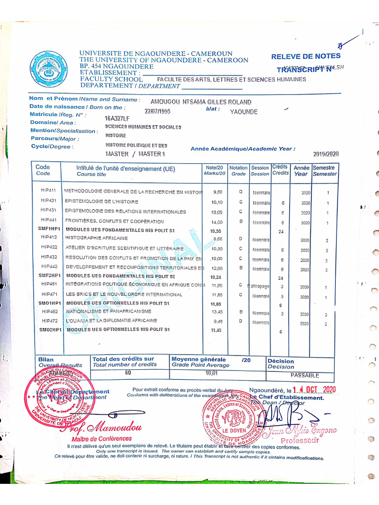 Master 1 Amougou | PDF