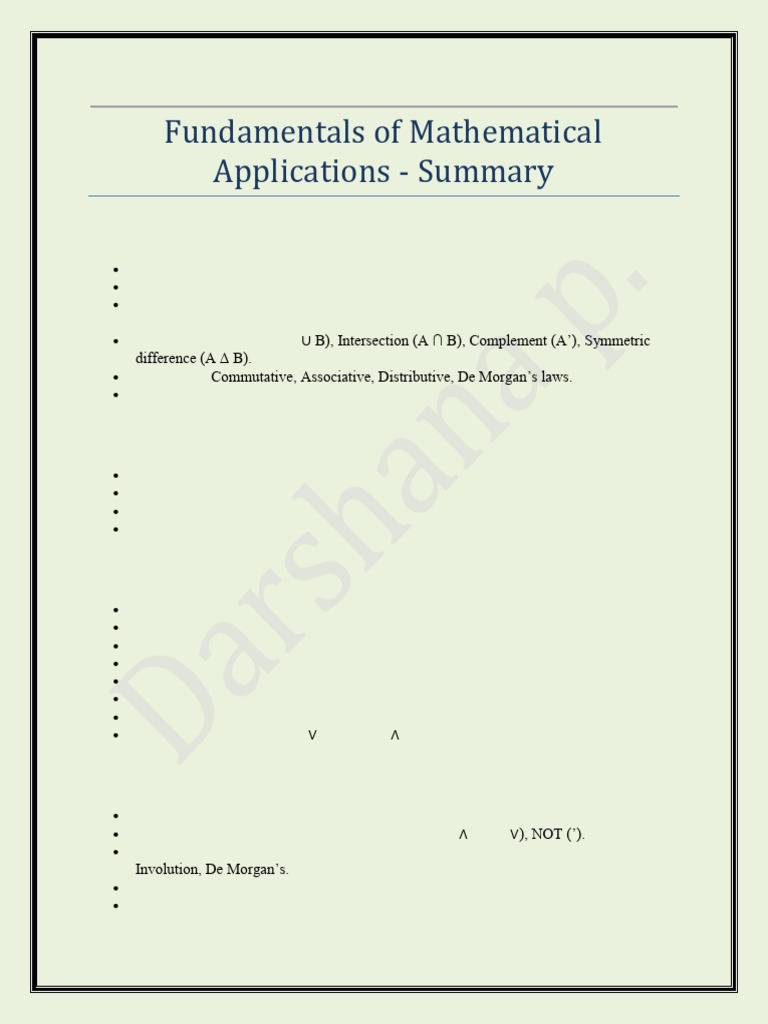 Mathematical Applications Overview | PDF | Matrix (Mathematics ...