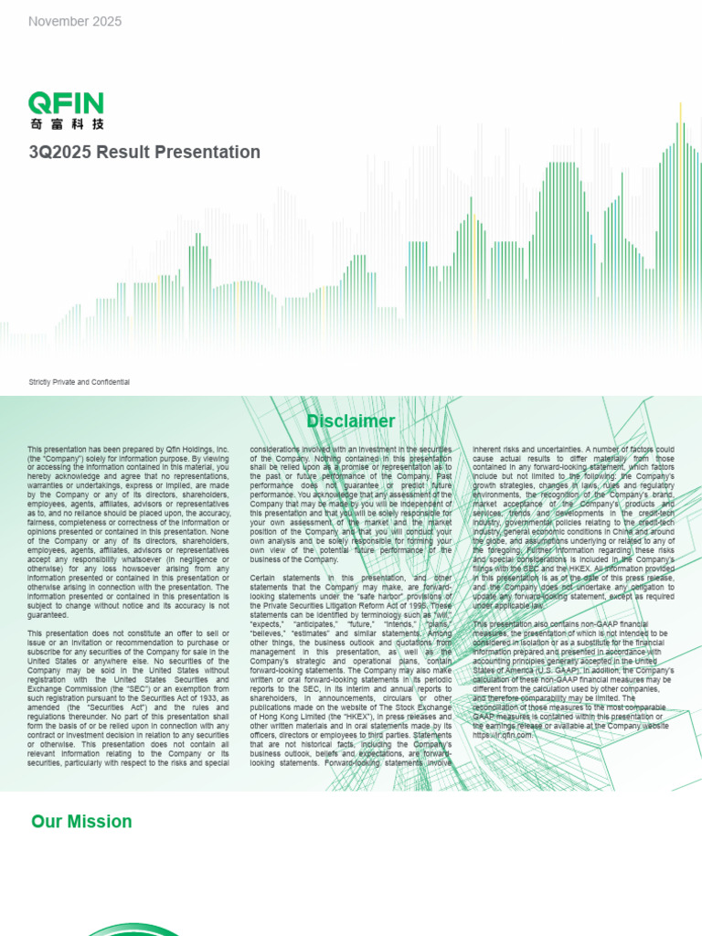 Qfin Holdings 2025 Q3 Presentation | PDF | Share Repurchase | Credit