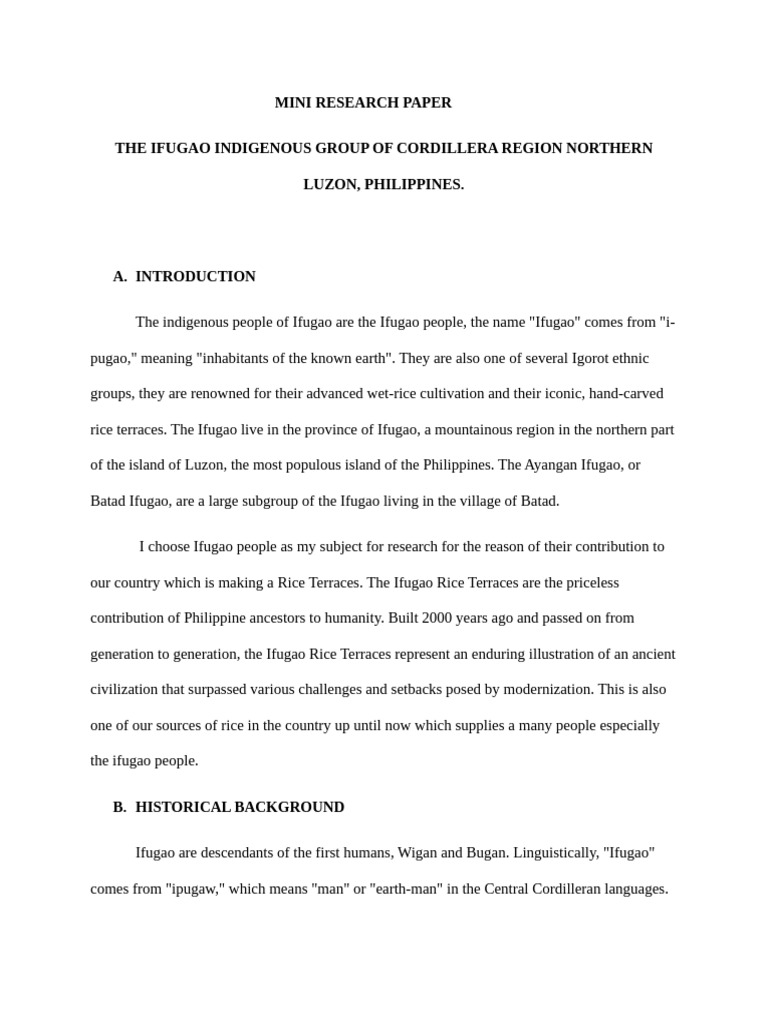 Mini Research Paper - Egagamao | PDF