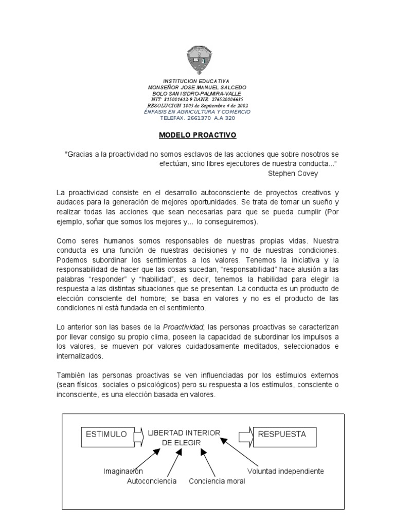 Modelo Proactivo | PDF | Moralidad | Comportamiento