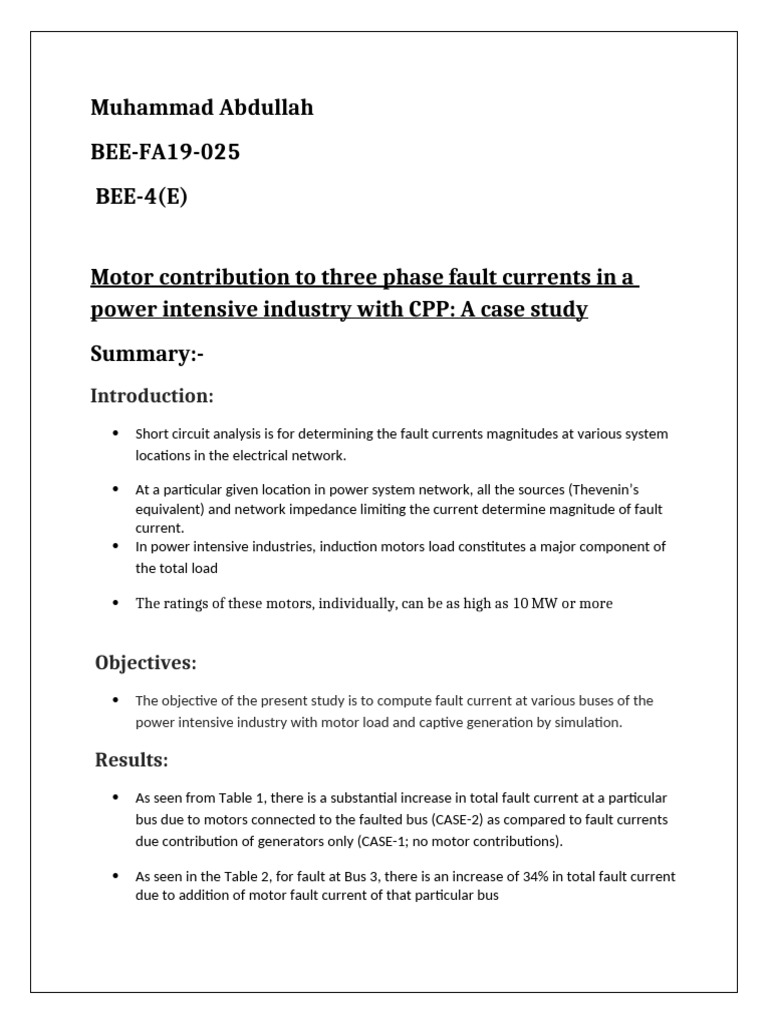 EM Assignment Muhammad Abdullah BEE-FA19-025 | PDF | Electric Generator | Electric Current