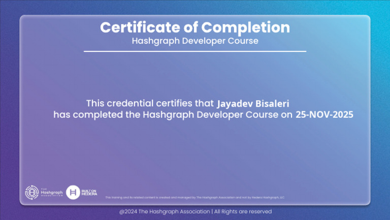 Hedera Certification | PDF
