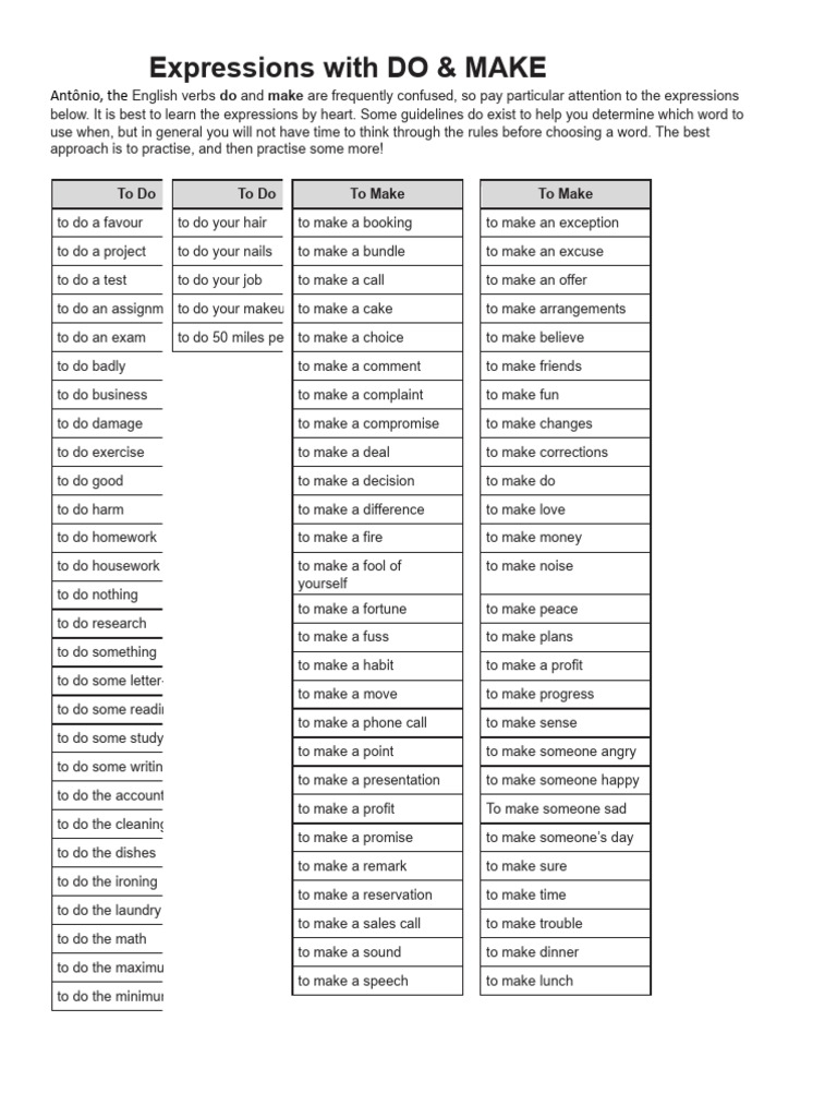 Expressions With DO and MAKE | PDF