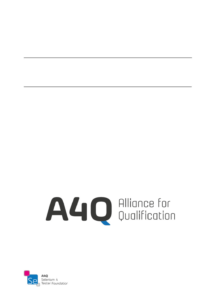 A4Q Selenium Tester 4_v3.0 Syllabus_en | PDF | Selenium (Software ...