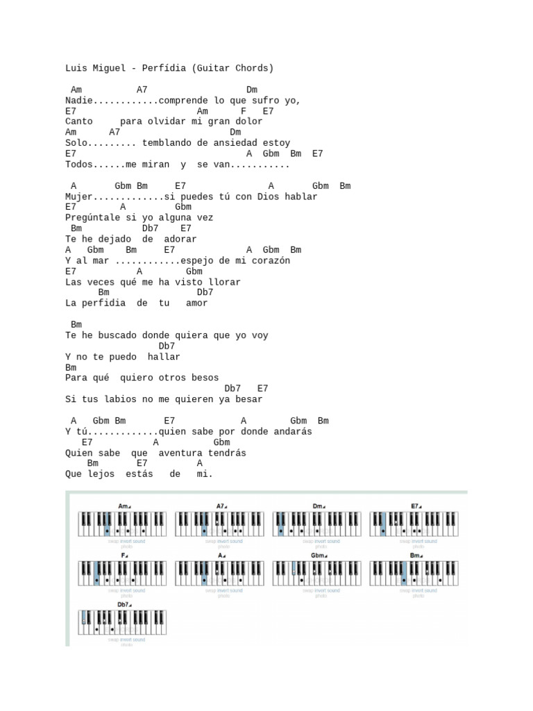 Piano Luis-Miguel Perfidia | PDF