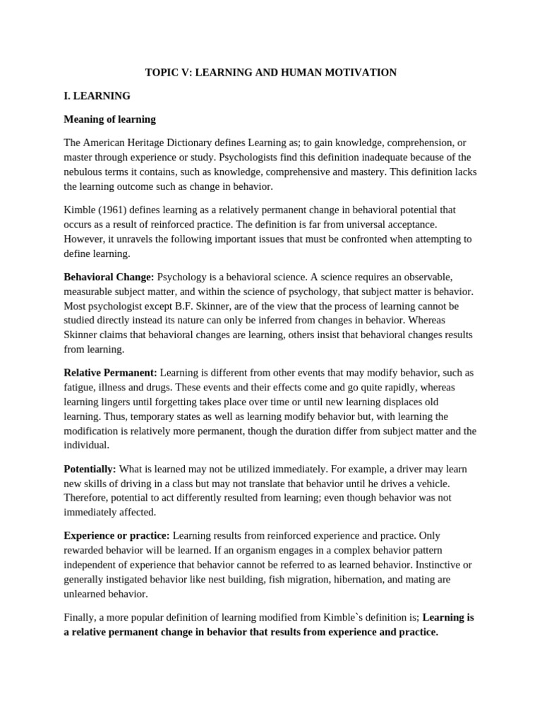 Understanding Learning and Motivation | PDF | Motivational | Motivation