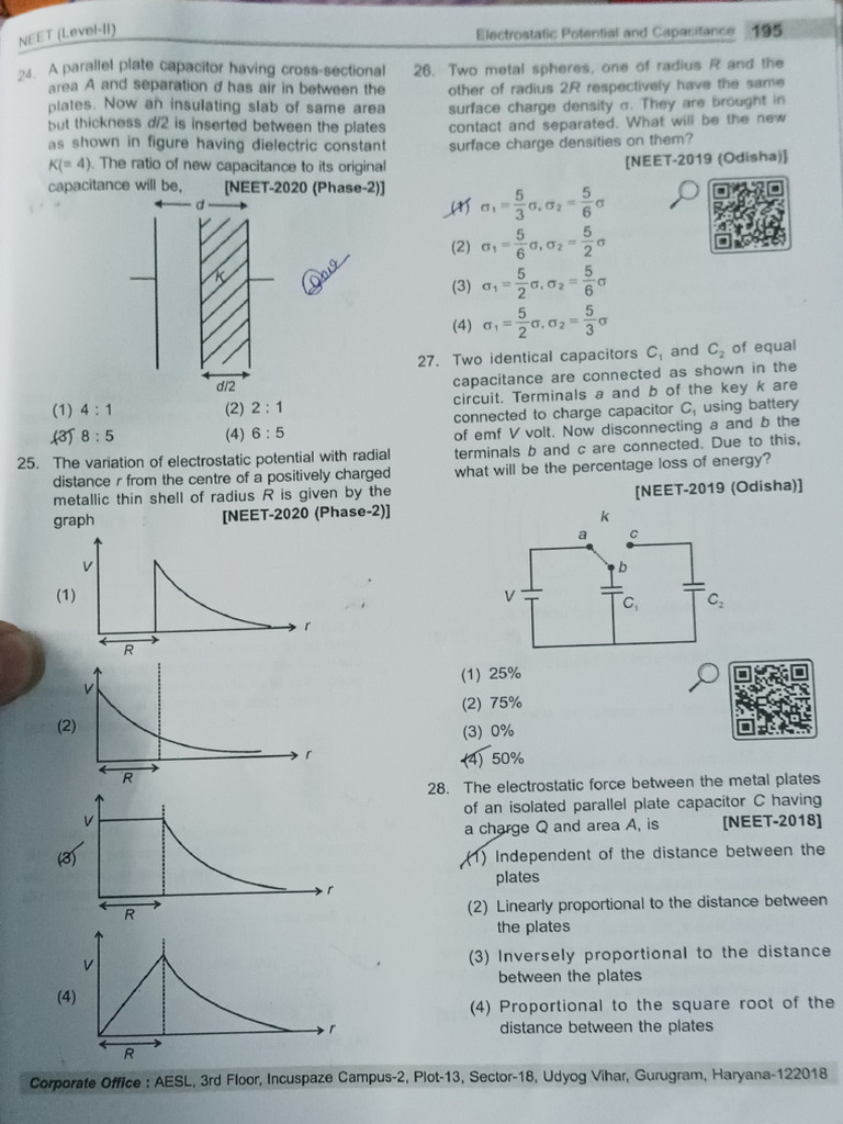 Electrostatics Questions NCERT Solved | PDF