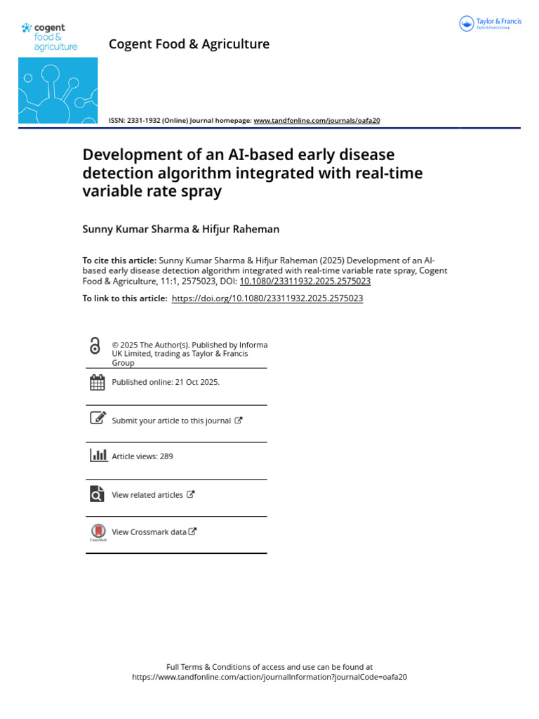 Development of An AI-based Early Disease Detection Algorithm Integrated ...